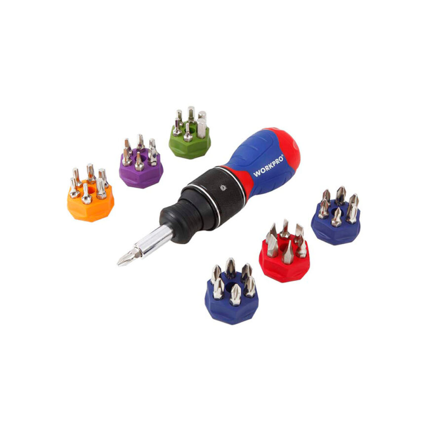 WORKPRO Double Drive Stubby Ratchet Screwdriver Set 38-IN-1 (WP221050 ...